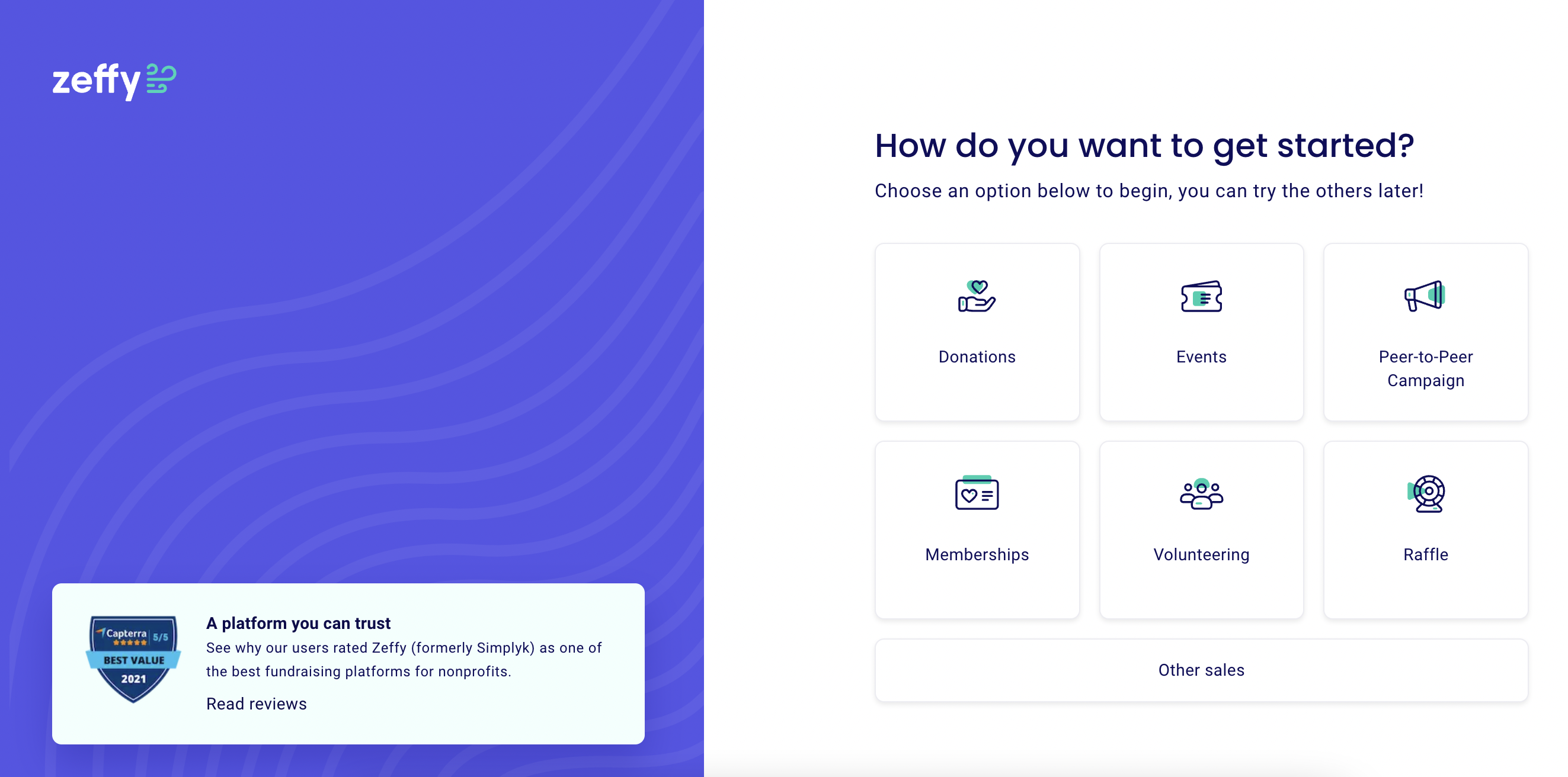 How to get started on Zeffy
